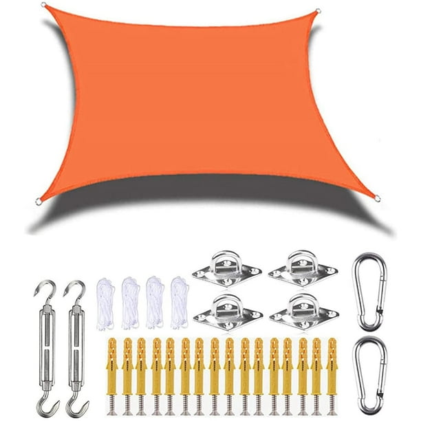 Large Sun Shade Sail, Oversized Shade Cloth w/Installation Kits ...