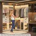 iSunirm Corner Wooden Closet System, 32 Inch Wide Closet System with 2 ...