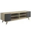 Render TV Stand Entertainment Center, Modern Light Wood, Spacious ...