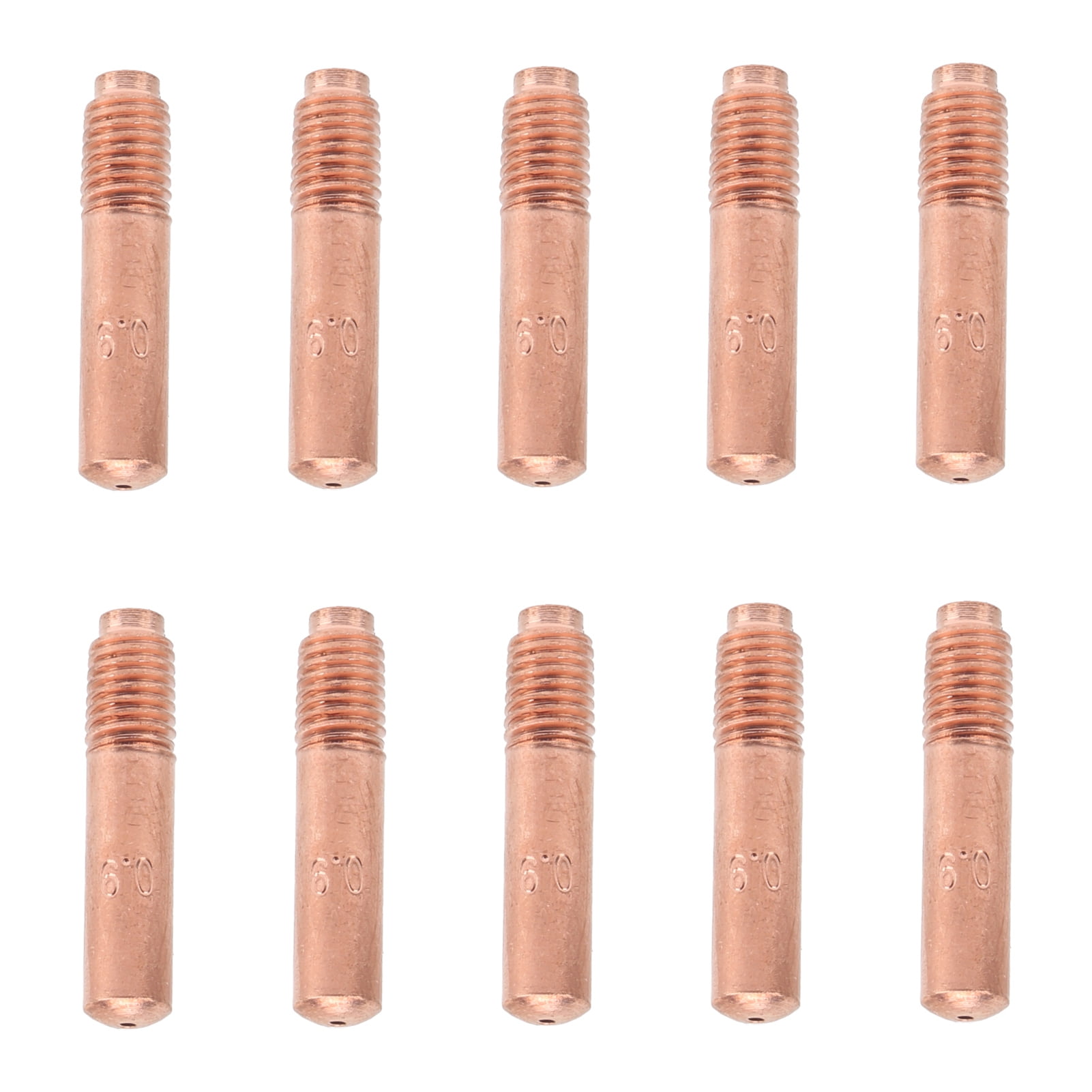Fdit Welding Contact Tips, Red Copper 10pcs Copper Nozzles Antioxidant ...