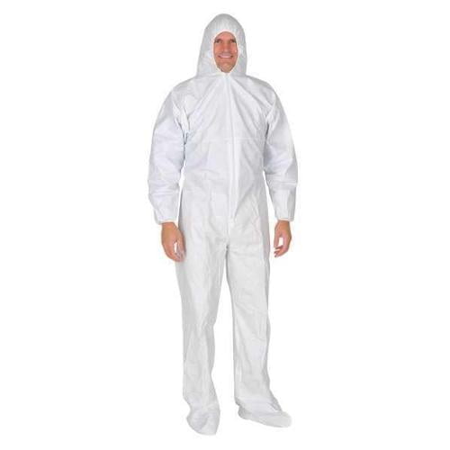Sterile Coverall (White) With Tunnelized Elastic Wrists, Ankles, Back ...