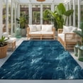 Dark Blue Sea Area Rugs 6x9ft Vintage Abstract Gradient Ocean Waves ...