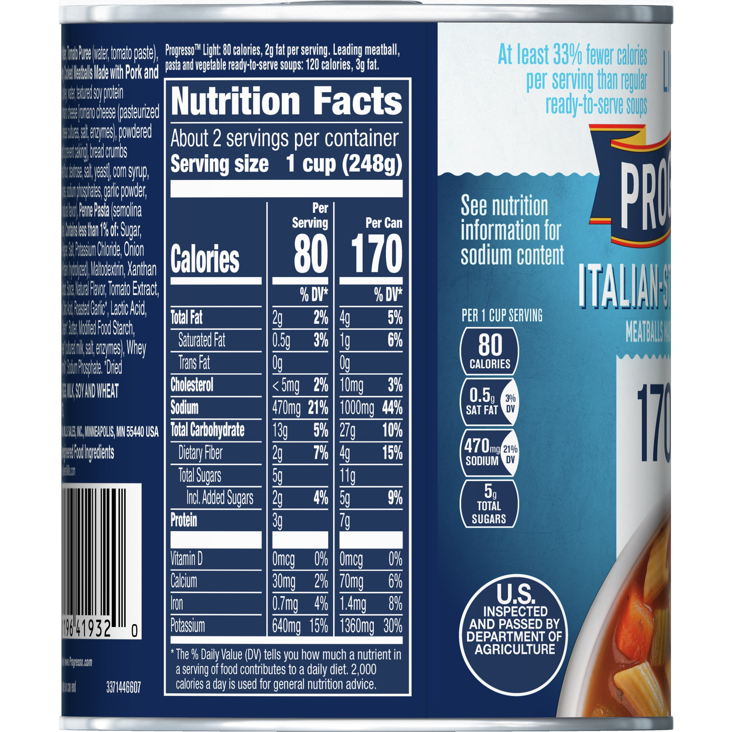 Progresso Light Italian Meatball Soup Nutrition Facts | Shelly Lighting