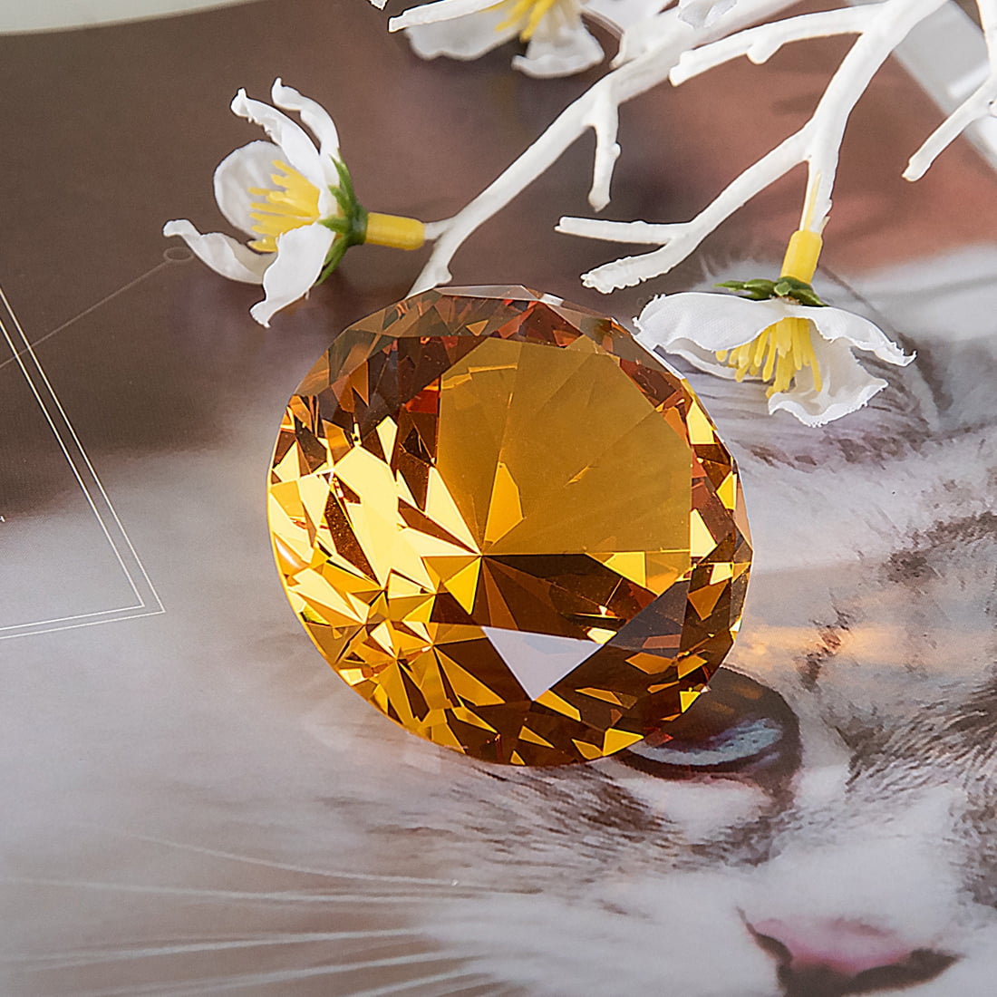 LONGWIN 50mm (2") Crystal Faceted Diamond Paperweight Wedding Favor ...