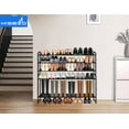 MISSLO 3-Tier Free-Standing Shoe Rack, Tall Boot Display- Metal Shelves ...