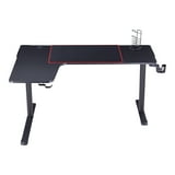 Devan Steel L-Shaped Gaming Desk with USB Ports, Black - Walmart.com