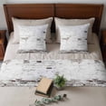 Bed Runner for Queen Size Bed, White Grey Brick Wall 3 Pcs Bedding ...
