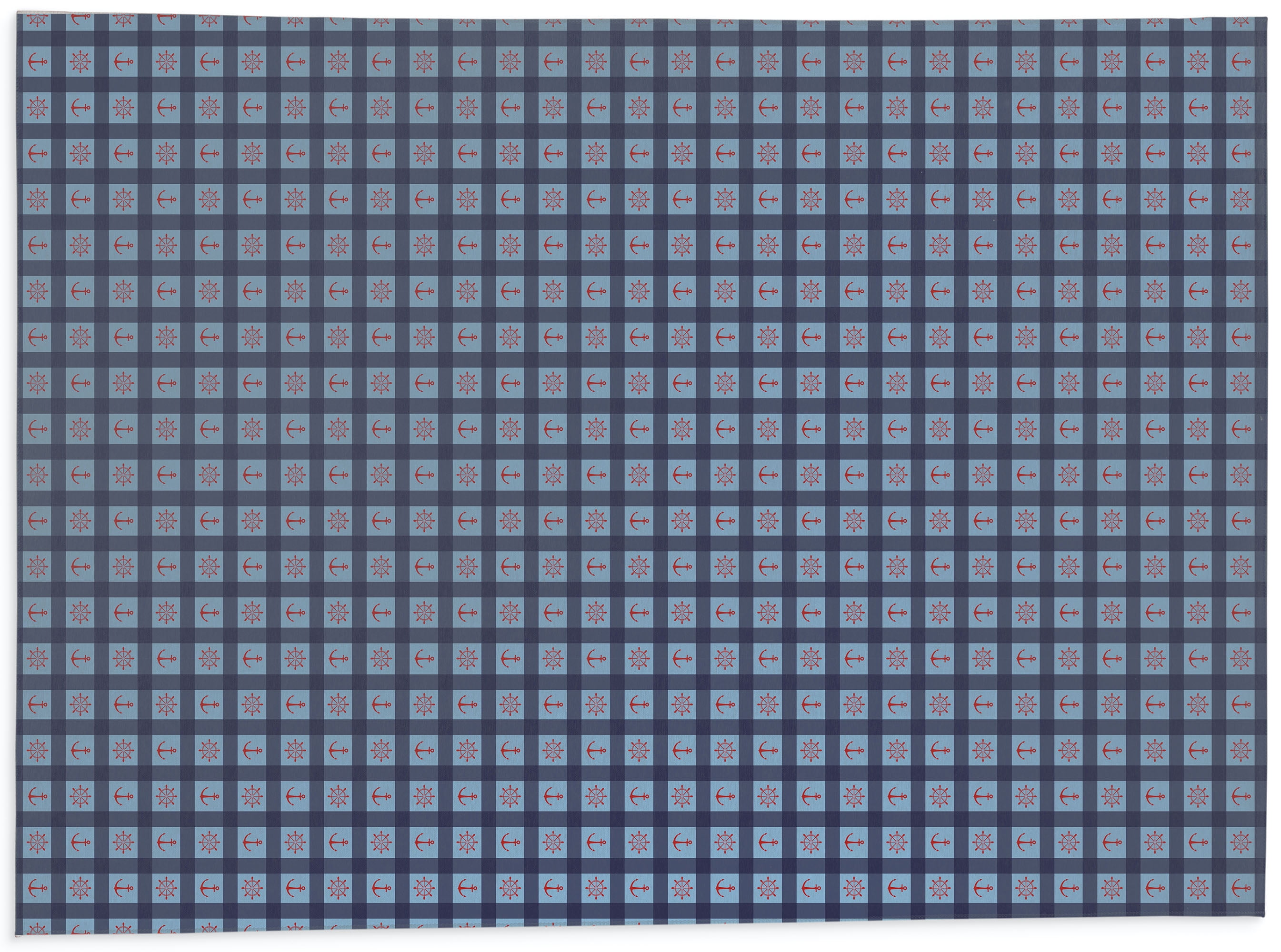 Anchor Galore Light Blue and Red Office Mat by Kavka Designs - Walmart.com