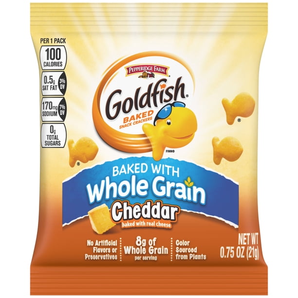 Pepperidge Farm Goldfish Baked with Whole Grain Cheddar Crackers, 0.75 ...