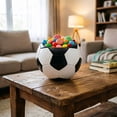 Eqslft Resin Soccer Ball Popcorn Bucket, Novelty Snack Bowl, Reusable ...