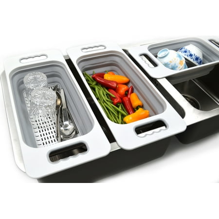 SAMMART Over The Sink Rectangular Colander - Walmart.com - Walmart.com