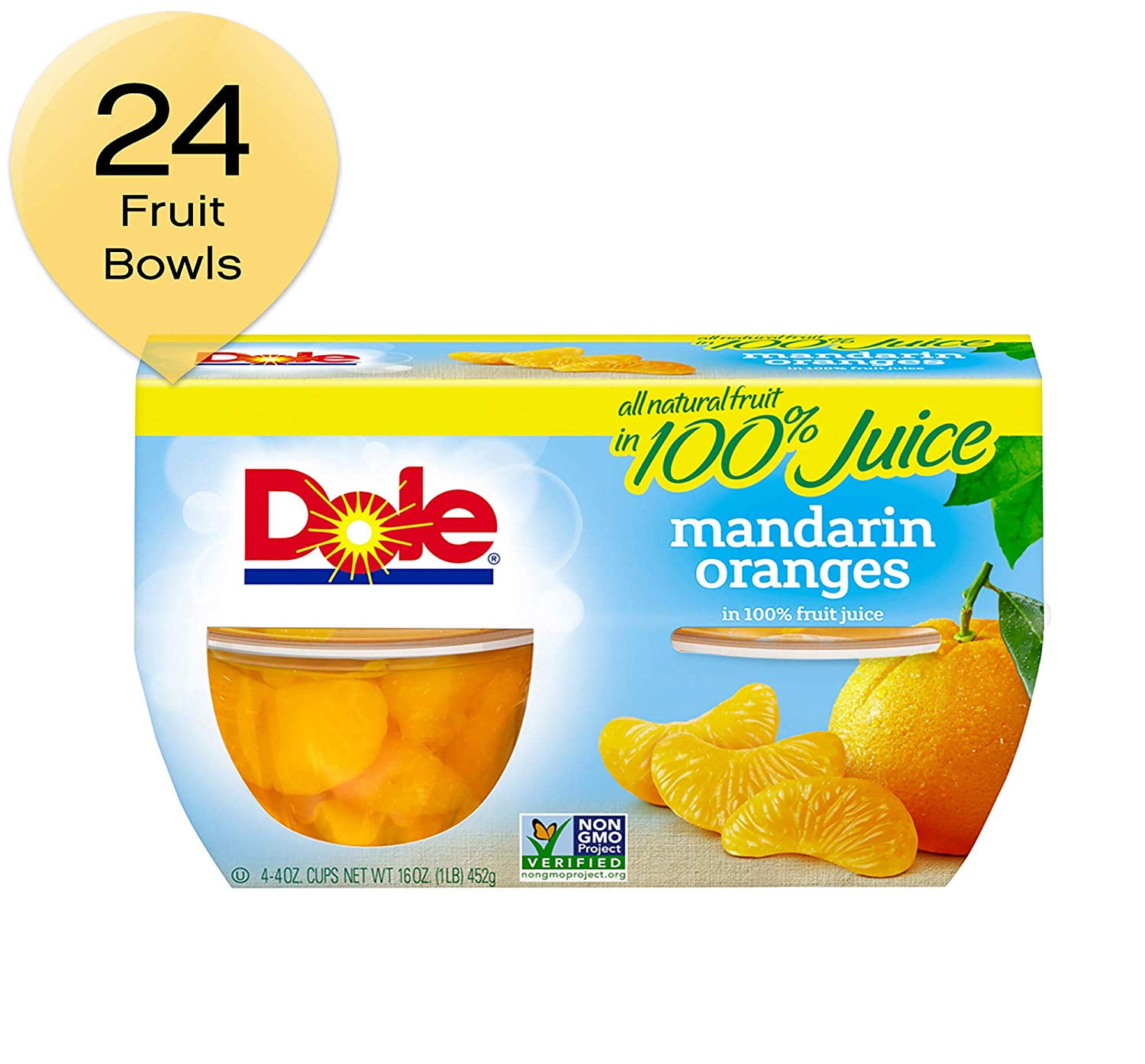 DOLE FRUIT BOWLS Mandarin Oranges in Juice, 4 Cups (6 Pack) - Walmart.com