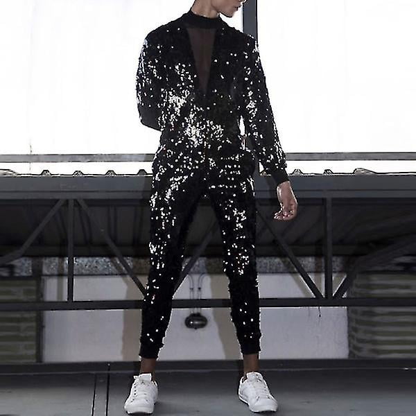 Traje de hombre informal de calle con lentejuelas y personalidad de ...