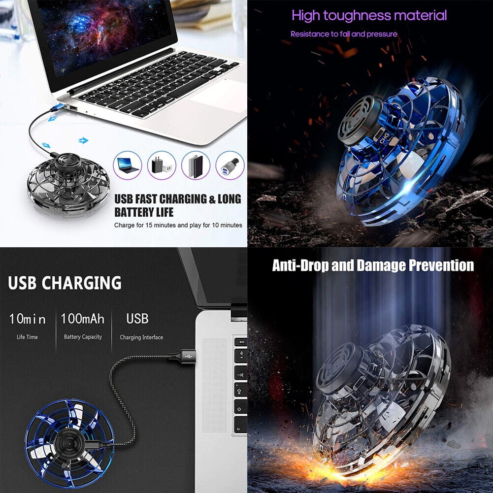 US 1-2 Pcs Hand Operated Drones Magic UFO Flying Orb Ball Toy Lights ...