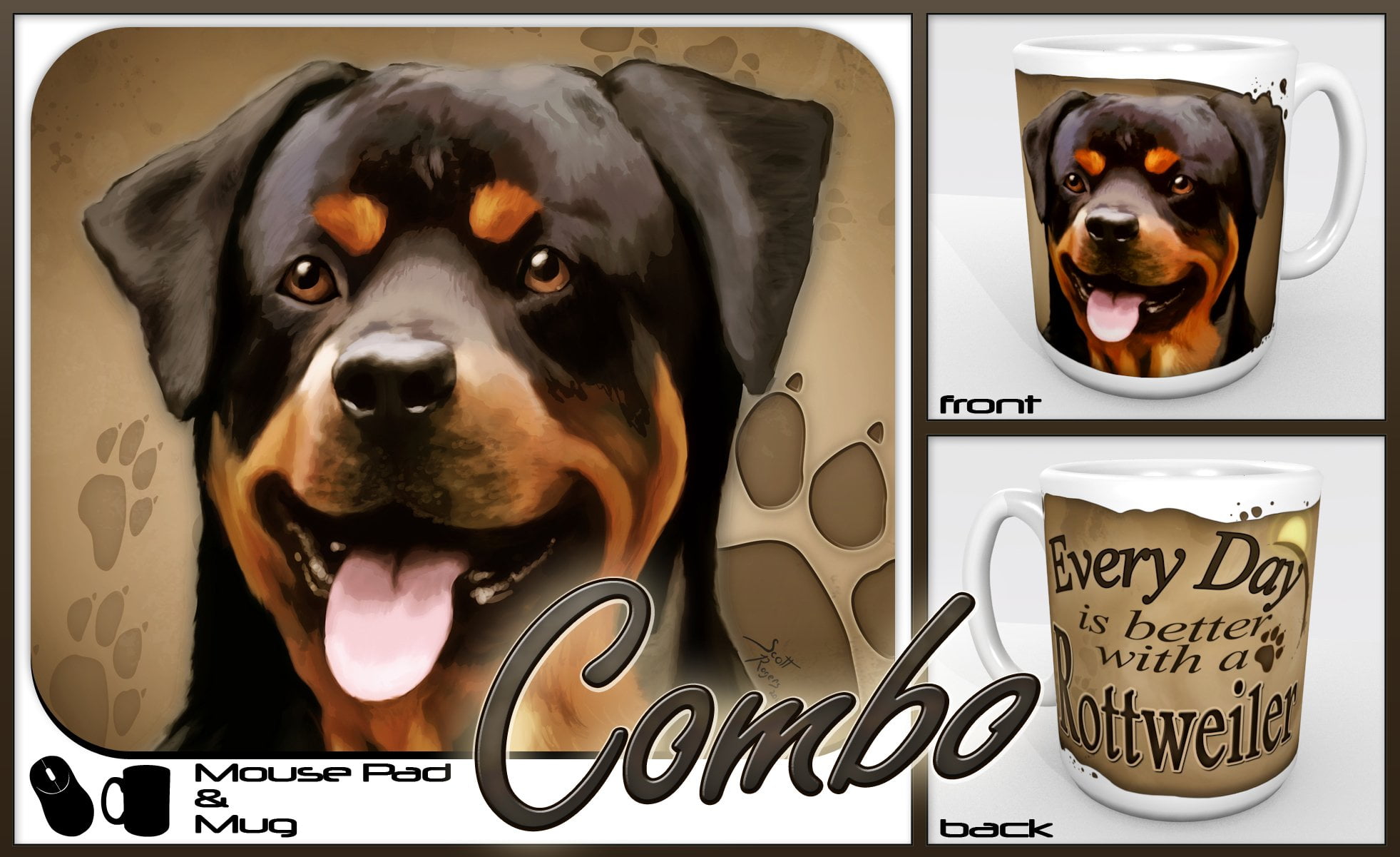 Rottweiler "for Dog Lovers Only" Mouse Pad and Mug Combo Set - Walmart.com