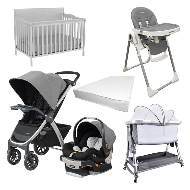 Complete 3-in-1 Baby Essentials Kit: Crib, Chair, Stroller & More ...