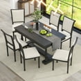 Churanty 6 Pieces Farmhouse Dining Table Set,Rustic Rectangular Kitchen ...
