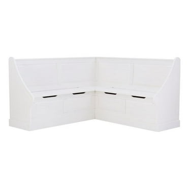 Riverbay Furniture White Corner Breakfast Nook with Storage Bench for ...