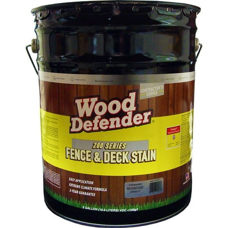 Wood Defender 200 Series Redwood Transparent Stain & Sealer 5-gallon ...