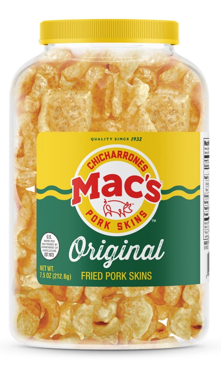Mac's Original Pork Skins Canister, 7.5 OZ (Pack 5) - Walmart.com