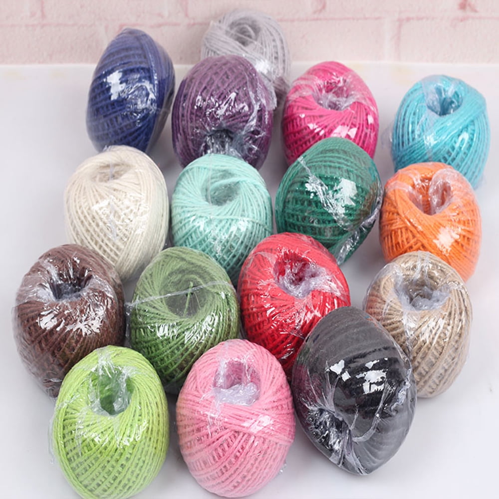 50m Colorful Jute Twine Hemp Rope String Packing Wrapping Ribbon ...