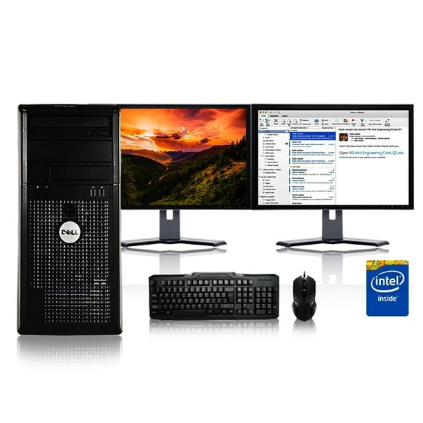 Desktop Computer Dual Monitors