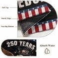 Anniversary USA Flag Round Rug 8ft Washable Circle Rugs Non Slip Black ...