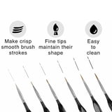 6 Pack Extra Fine Tip Detail Paint Brush Pen for Miniatures Model Maker ...