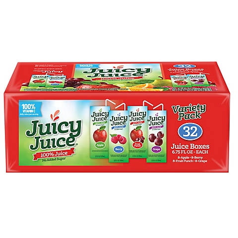 Juicy Juice Variety Pack, Count of 32, 6.75 oz. - Walmart.com - Walmart.com