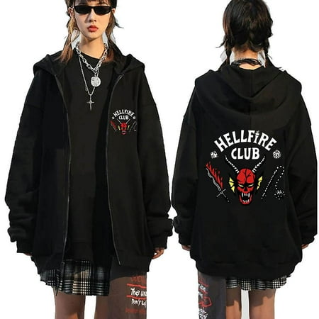 Stranger Things Season 4 Hellfire Club Women Men Long Sleeve Zip Up ...