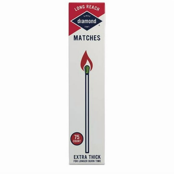 "Diamond Wooden Extra-Long Reach Matches, 75 Count, 9.5"" Long, Ideal ...