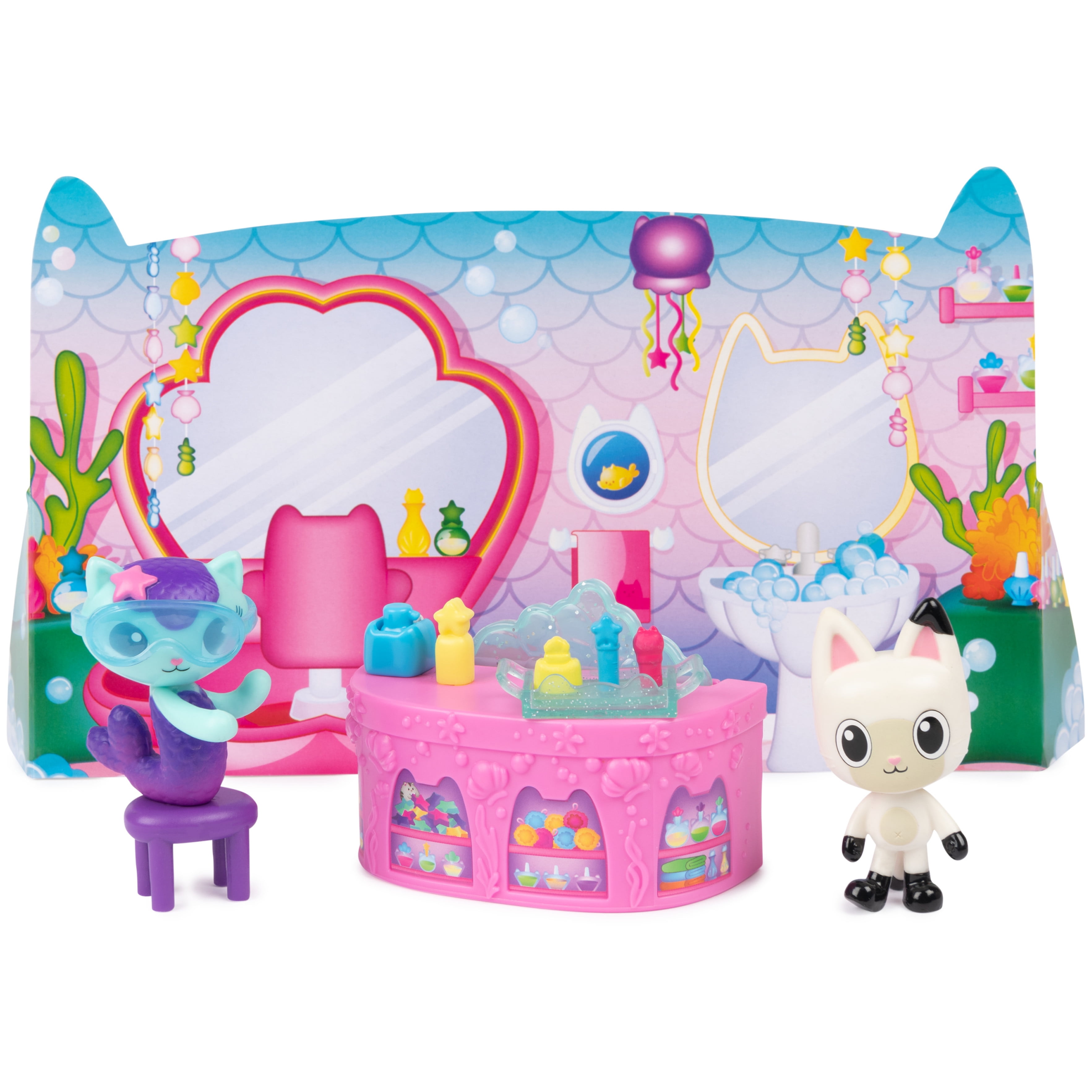 Gabby’s Dollhouse, Mermaid-lantis Spa Science Figure Furniture Pack - Walmart.com