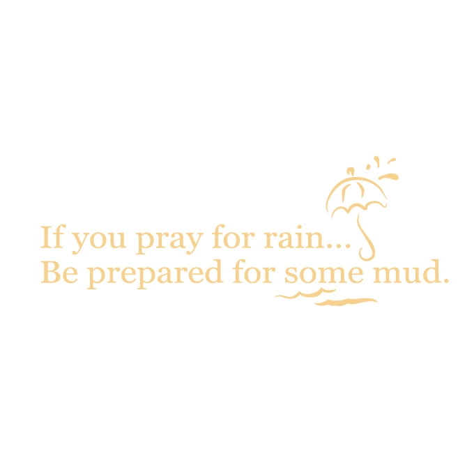 If you Pray for Rain, Be Prepared.. Vinyl Quote - Small - Buttercream ...
