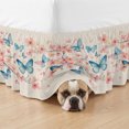 Butterfly Floral Bed Skirt Bed Skirts King Size 16 Inch Drop ...