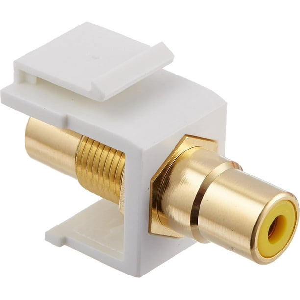 Monoprice 106549 Key Jack-Modular RCA with Yellow Center, White ...
