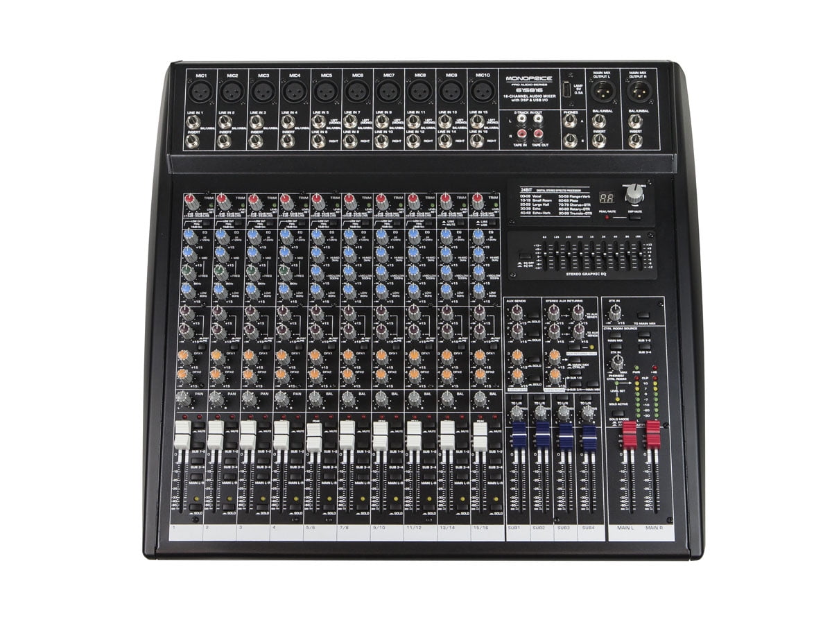 Monoprice 615816 16-Channel Audio Mixer with DSP and USB 並行輸入品 ...