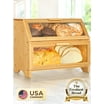 Free Shipping! Double Layer Bamboo Bread Box, Large Storage Box for ...