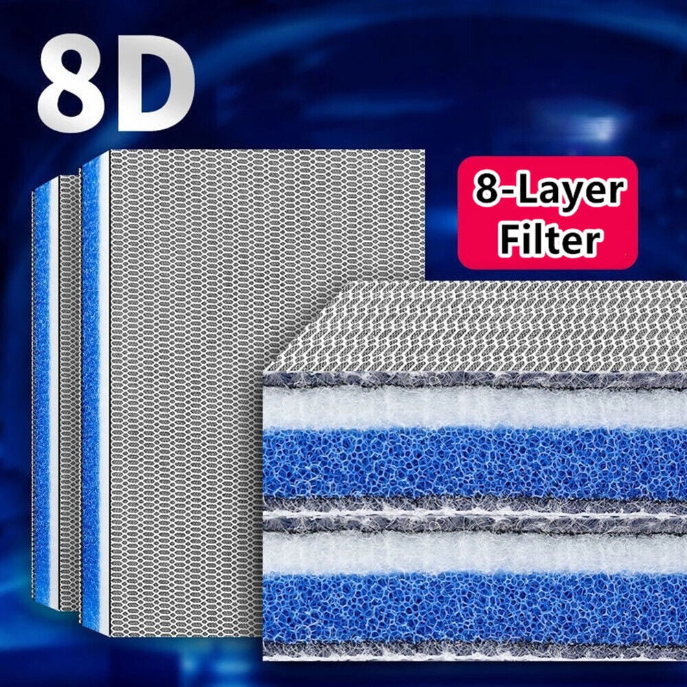 Costyle 8D Aquarium Filter Media 8-Layer Filter Pads Bio Sponge Foam ...