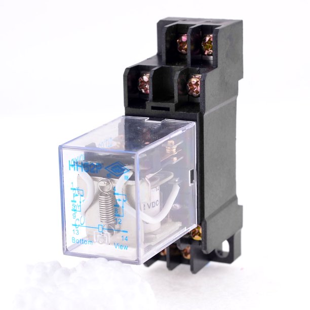 HH52P 8 Pin Power Relay 12V DC Coil 5A 240V 28V DC w PYF08A Socket ...