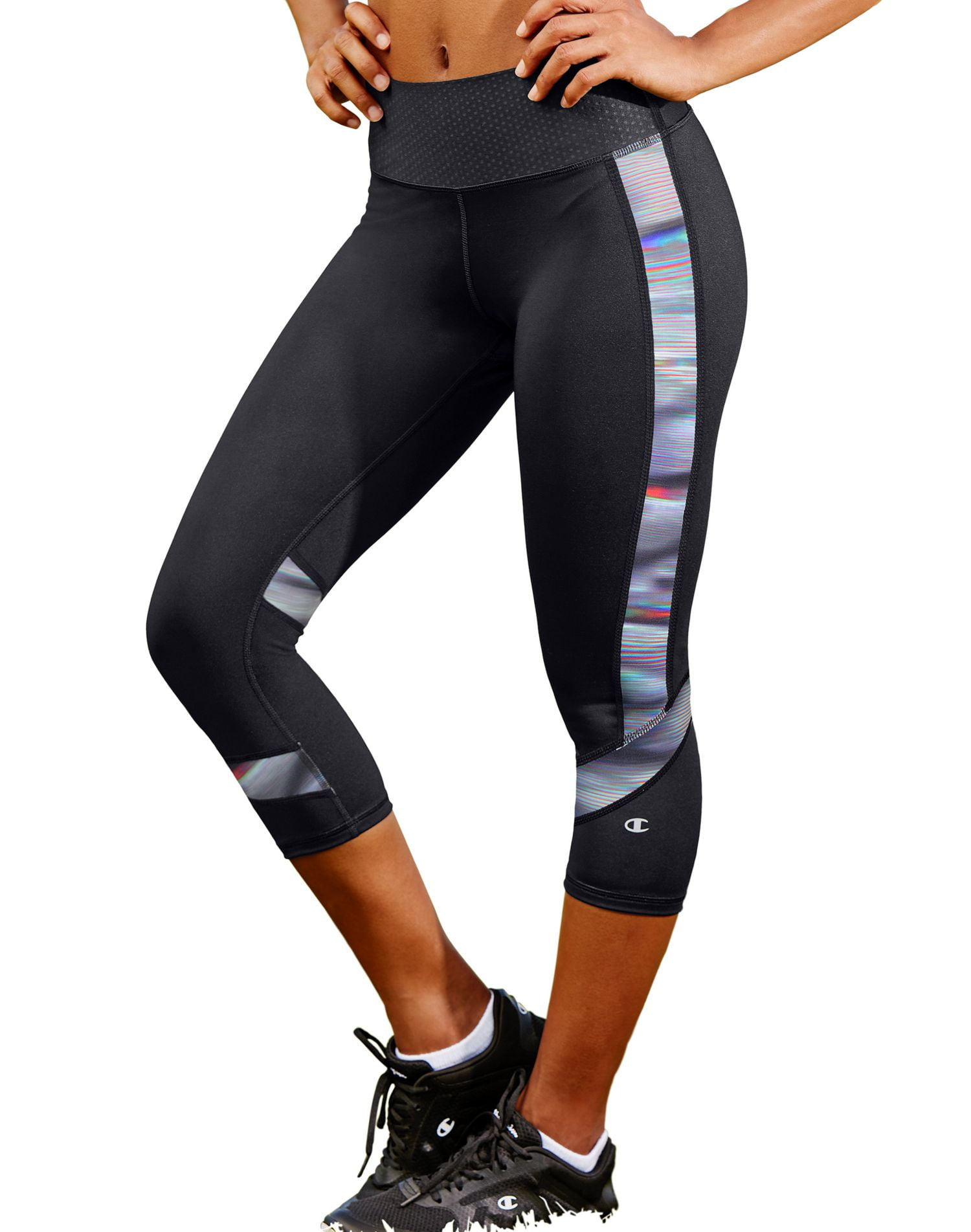 Champion Women`s Absolute Colorblock Capris With SmoothTec Waistband, M ...