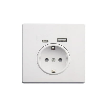 EU standard electric wall charger adapter socket 16a usb type a type c ...