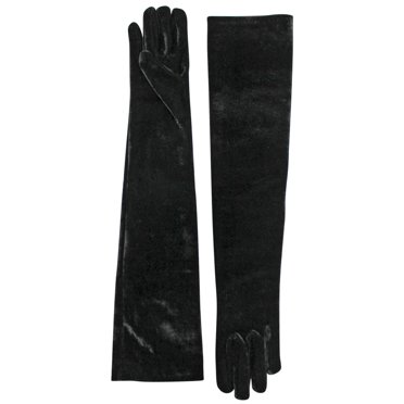 SeasonsTrading Black Satin Gloves (Opera Length) - Wedding, Prom, Party ...