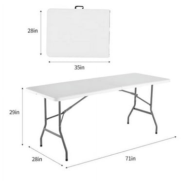 Folding Tables Plastic 6ft Half Portable Foldable Table for for Parties ...