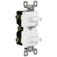 Enerlites Duplex Double Toggle Light Switch, Single Pole, 15A 120V ...