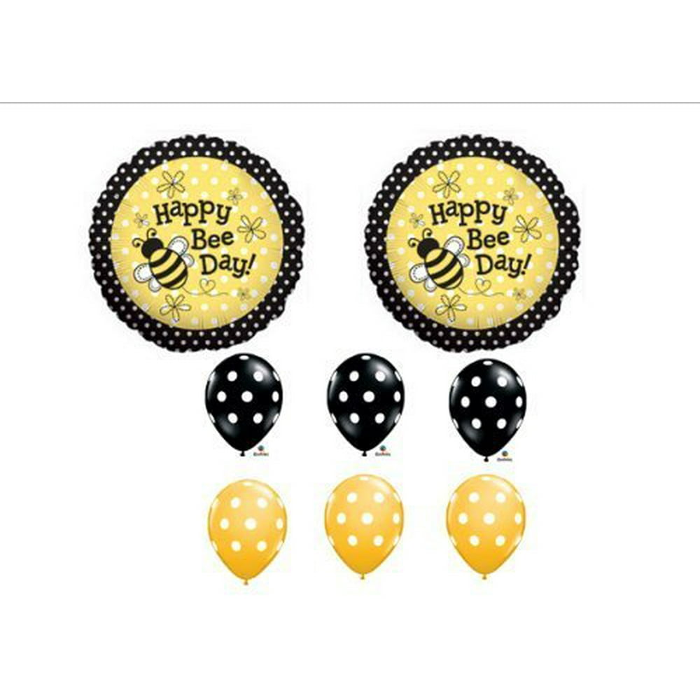 1 X Happy Bee-Day Birthday Buzz Bumble Bee Bouquet Balloon Set Party ...