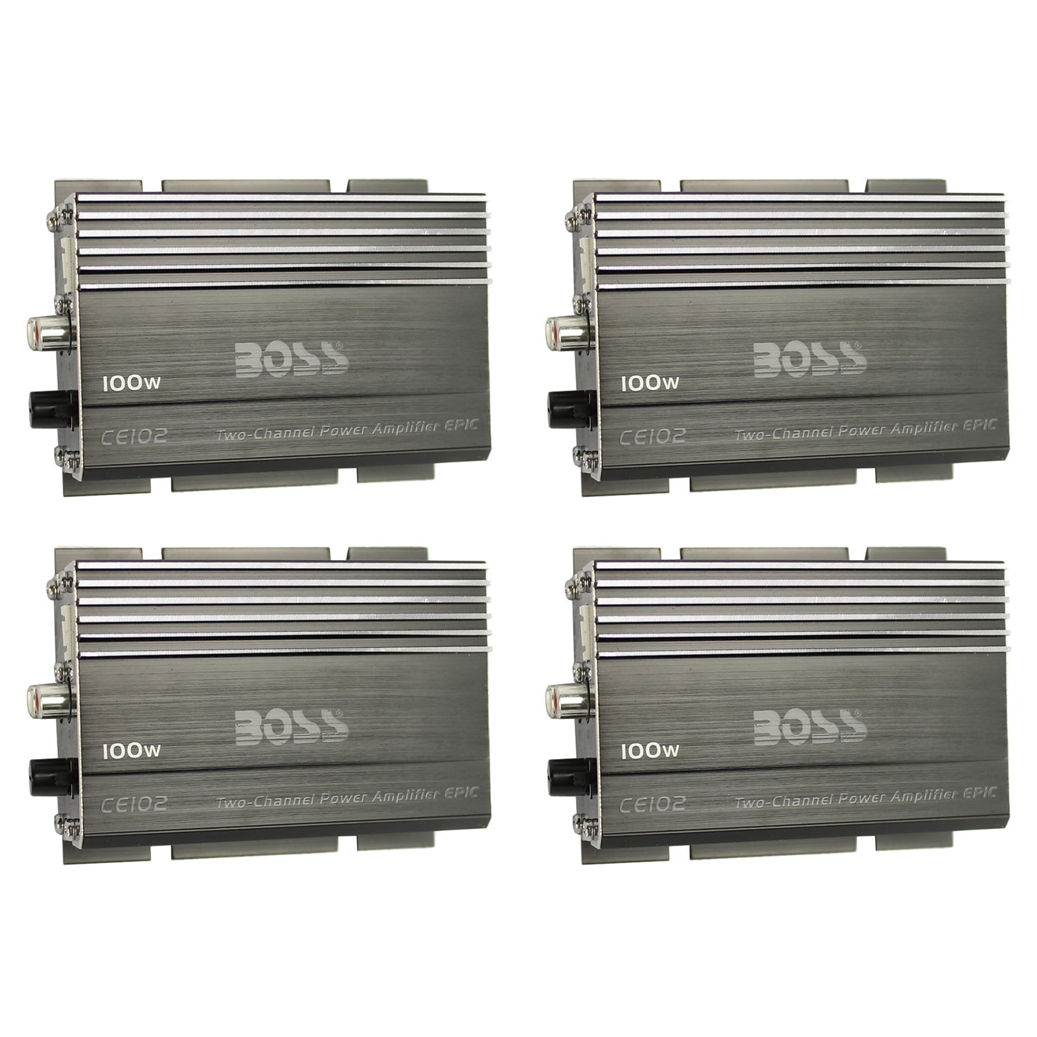 BOSS CE102 100 Watt 2 Channel Car/Motorcycle/ATV Audio Power Amplifier ...