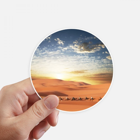 Blue Sky Journey Silk Road Camel Desert Sticker Round Wall Suitcase ...
