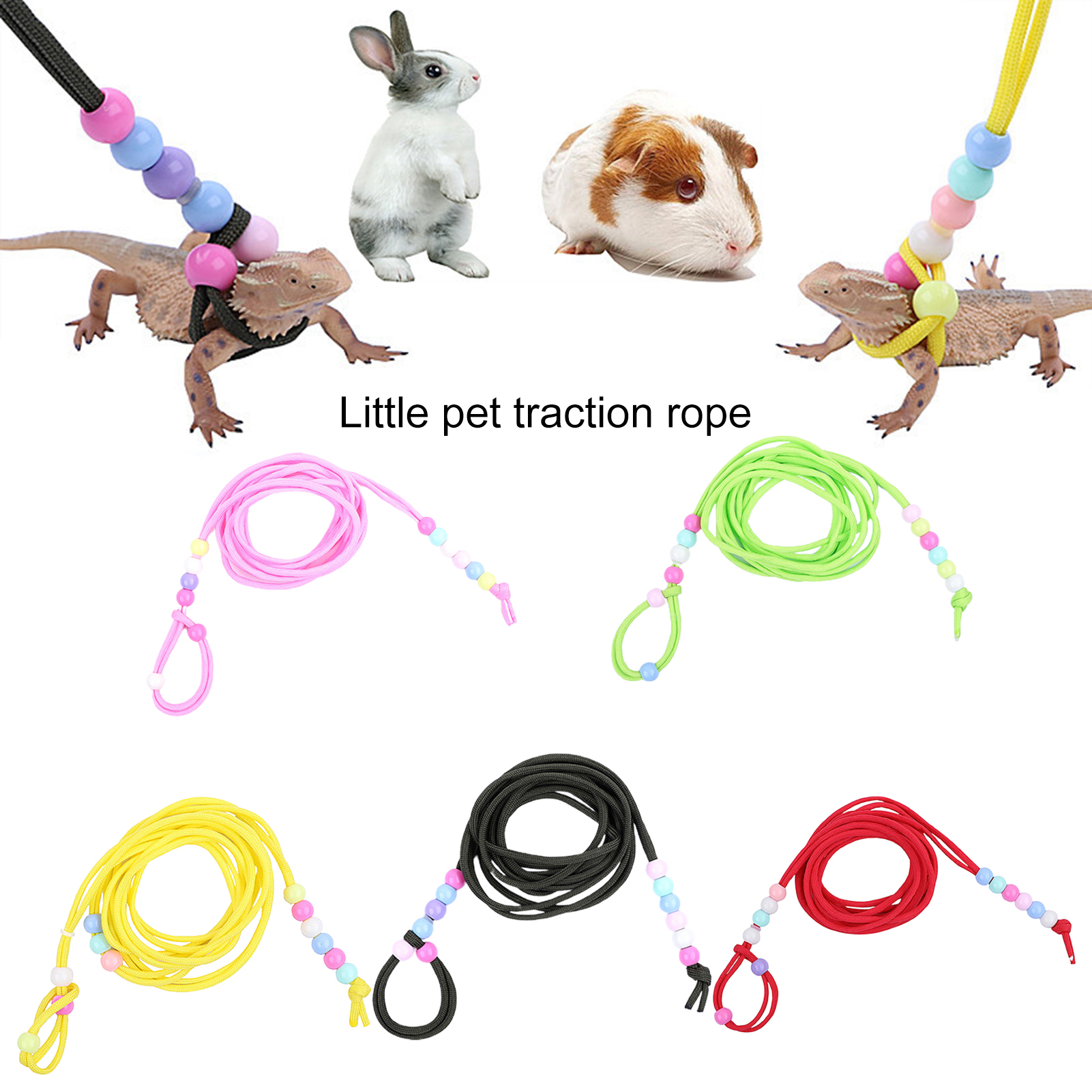 Hesroicy Reptile Traction Rope - Portable and Adjustable with Colored ...