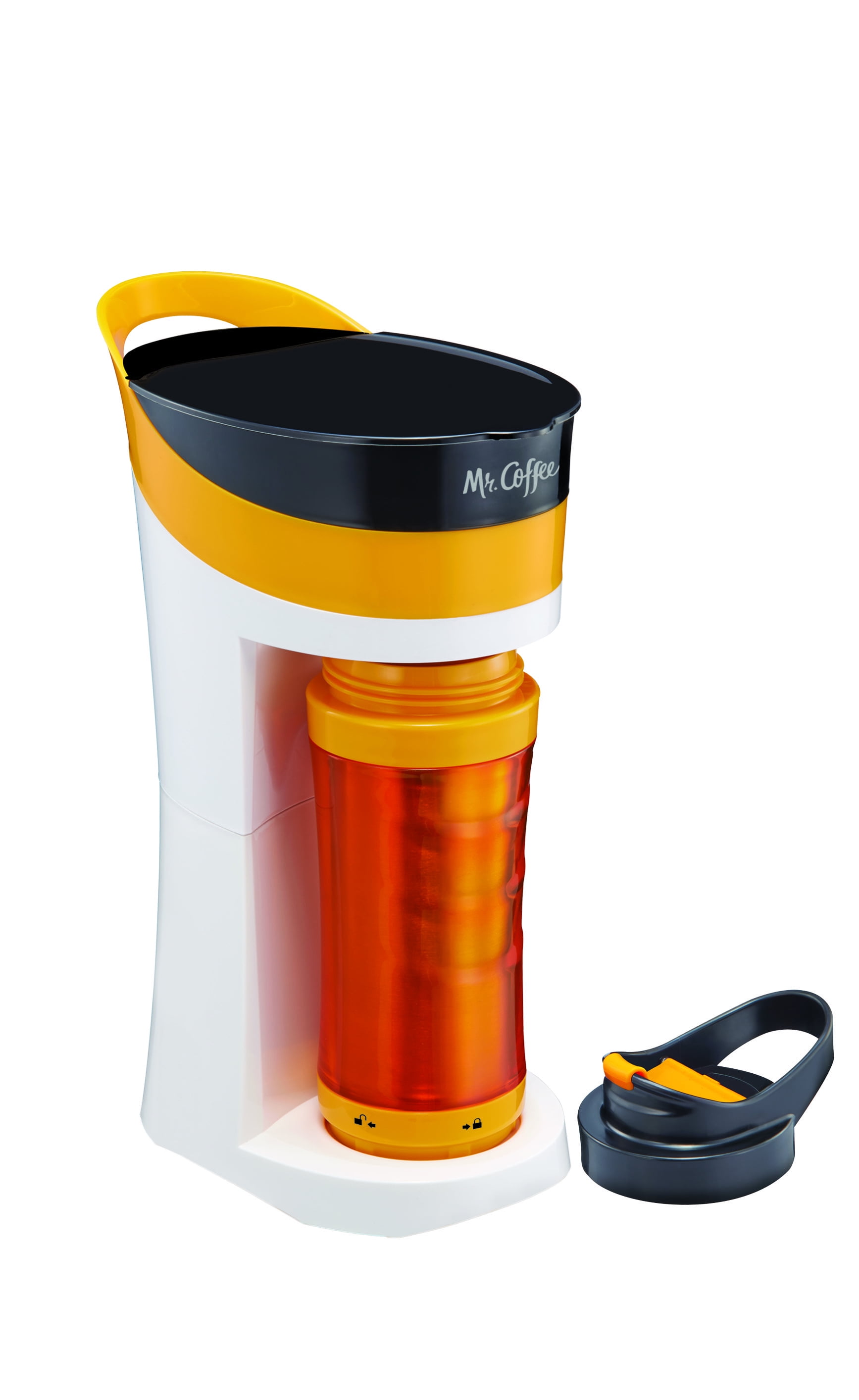 Mr. Coffee Pour! Brew! Go! Personal Coffee Maker, Orange BVMC-MLOR ...