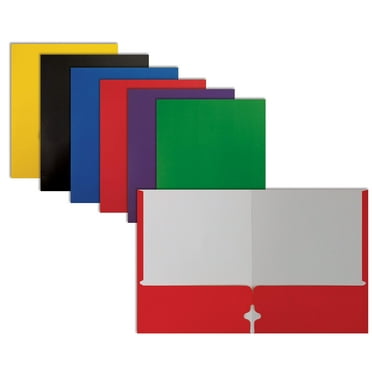 Better Office Products 4-Pocket Glossy Laminated Paper Folders, 6 Pack ...